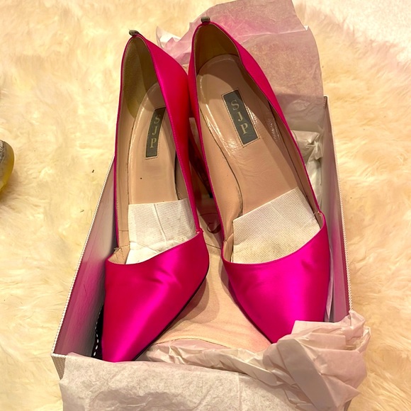 SJP by Sarah Jessica Parker | Shoes | Sjp Satin Fuschia Stiletto Heels ...